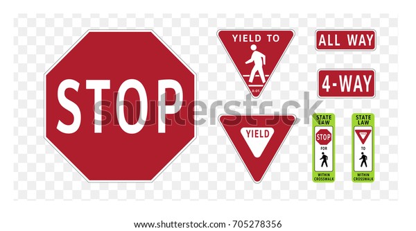 Regulatory Traffic Sign Stop Yield Flat Stock Vector (Royalty Free ...