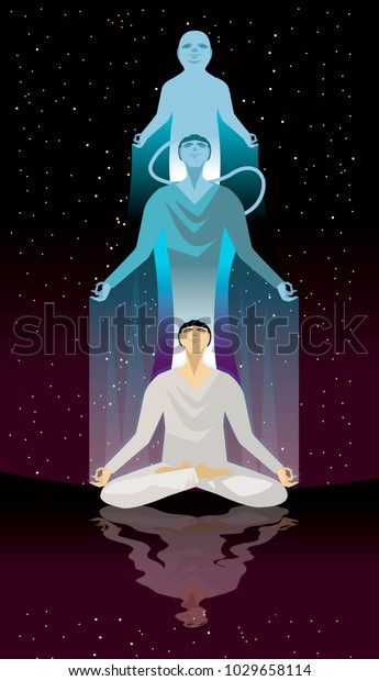 Reincarnation Soul Man Stock Vector (Royalty Free) 1029658114