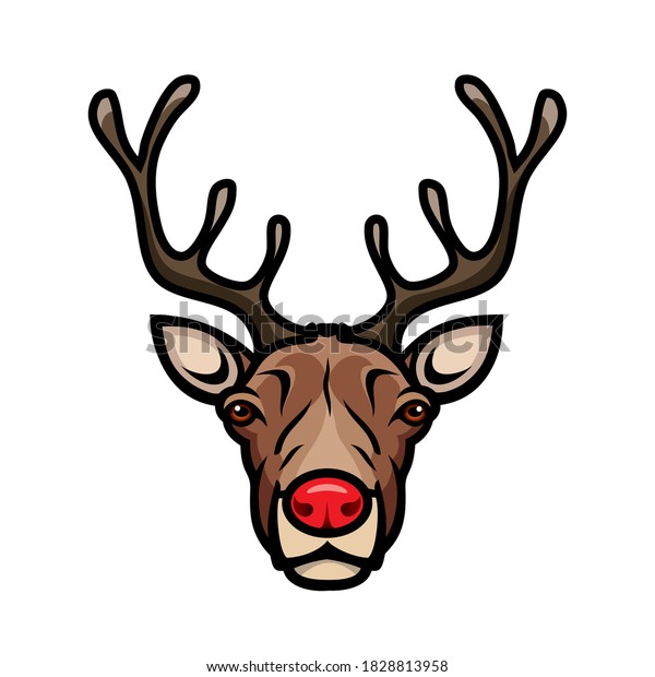 Reindeer Face Template Isolated Vector Illustration Stock Vector ...