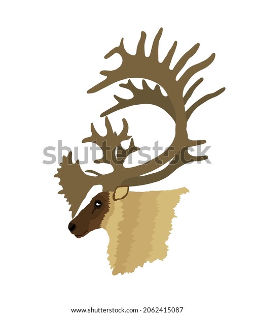 Reindeer Head Vector Illustration Isolated On Stock Vector (Royalty ...