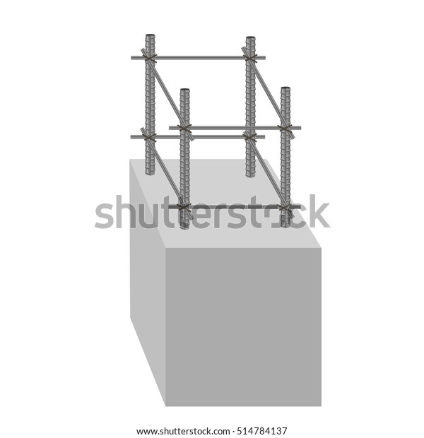 Reinforced Concrete Foundation Vector Illustration: เวกเตอร์สต็อก (ปลอด ...