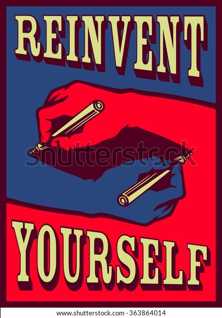 Reinvent Yourself Hands Drawing Each Other Stock Vector (Royalty Free ...