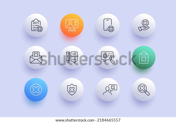 Rejection Buttons Crosses Set Icon Clipboard Stock Vector (Royalty Free ...