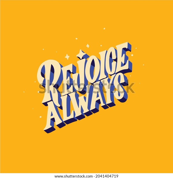 Rejoice Always Vector Poster Print Illustration Stock Vector (Royalty ...