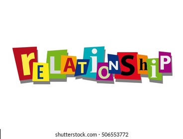 Relationship Word Text Cut Paper Flat Stock Vector (Royalty Free ...