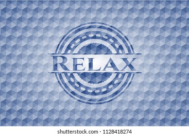 Relax Blue Badge Geometric Pattern Background Stock Vector (Royalty ...