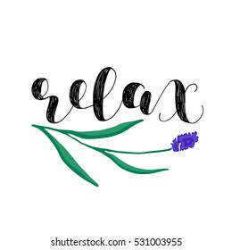 Relax Brush Hand Lettering Vector Illustration: vector de stock (libre ...