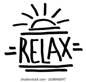 Relax Colored Lettering Hand Drawn Doodle Stock Vector (Royalty Free ...