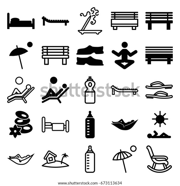 Relax Icons Set Set 25 Relax Stock Vector (Royalty Free) 673113634 ...