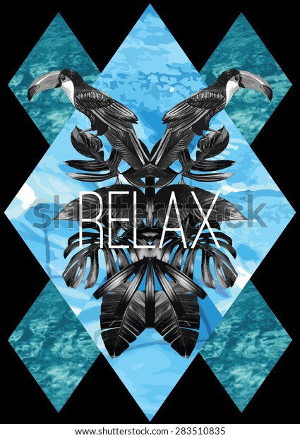 Relax Slogan Summer Illustrator Art Vector: vetor stock (livre de ...