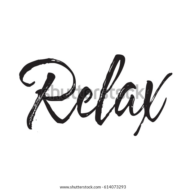 Relax Text Design Vector Calligraphy Typography Stock-Vektorgrafik ...