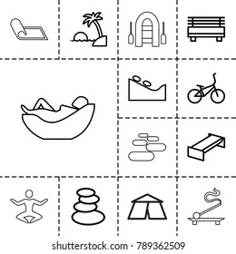 Relaxation Icons Set 13 Editable Outline Stock Vector (Royalty Free ...