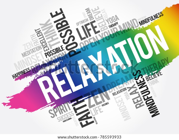 Relaxation Word Cloud Collage Concept Background Stock Vector (Royalty ...
