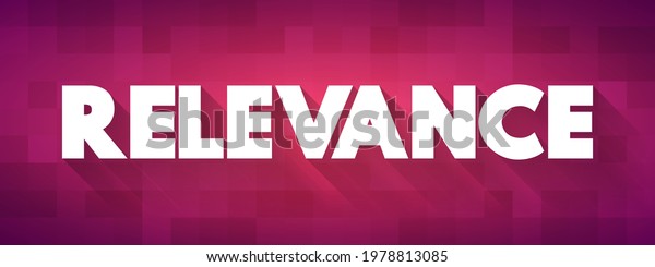 Relevance Text Quote Concept Background Stock Vector (Royalty Free ...
