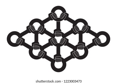 Reliable Block Chain Structure Design Template Stock Vector (Royalty ...
