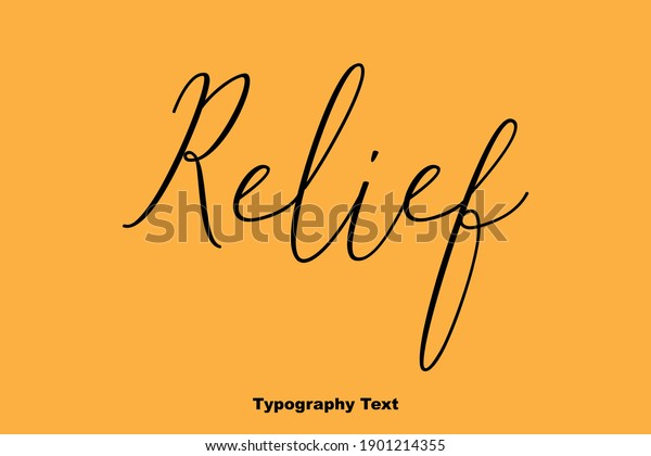 Relief Beautiful Cursive Calligraphy Black Text Stock Vector (Royalty ...