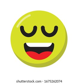 Relieved Emoticon Flat Design Style Vector Stock Vector (Royalty Free ...