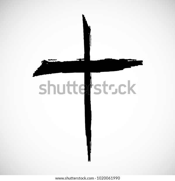 Religion Cross Black Paint Vector Stock Vector (Royalty Free ...
