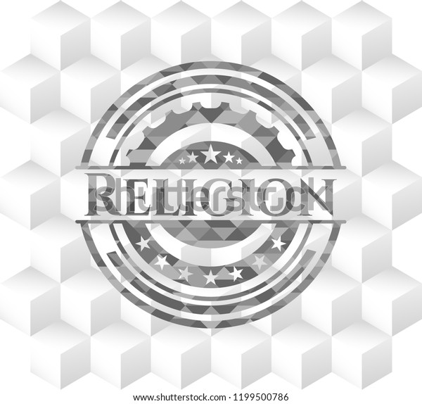 Religion Grey Emblem Cube White Background Stock Vector (Royalty Free ...