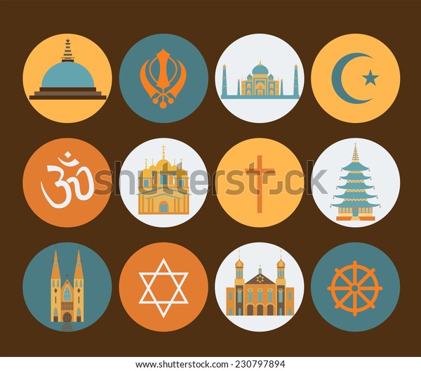 Religion Icon Set Vector Illustration Stock Vector (Royalty Free ...