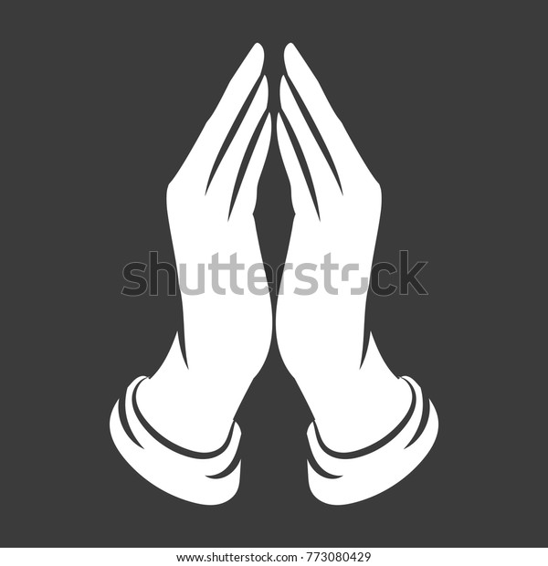 Religion Logo Template Prayer Hands Vector Stock Vector (Royalty Free ...