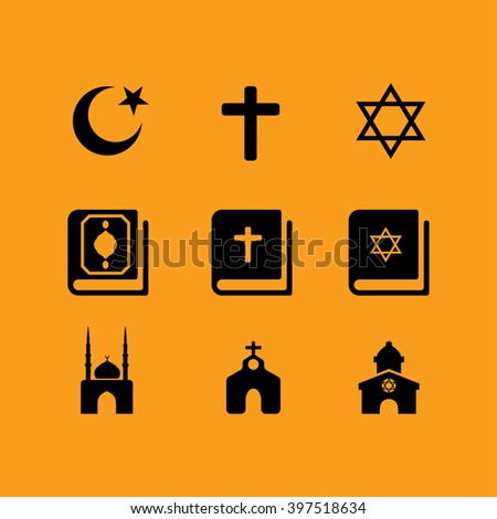 Religions Icons Set Stock Vector (Royalty Free) 397518634 - Shutterstock