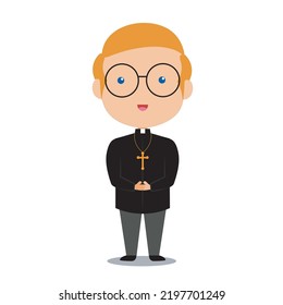 Religious Catholic Priest Cartoon Vector Stock Vector (Royalty Free ...