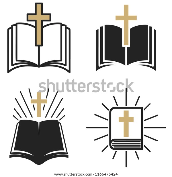 Religious Community Set Emblem Holy Bible Stock Vector (Royalty Free ...