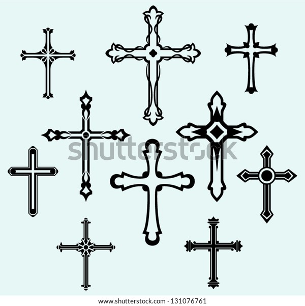 Religious Cross Design Collection Stock Vector (Royalty Free) 131076761 ...