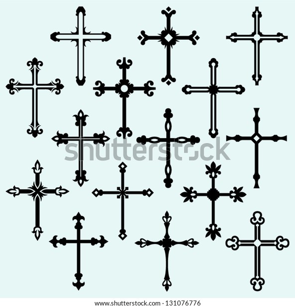 Religious Cross Design Collection Stock Vector (Royalty Free) 131076776 ...