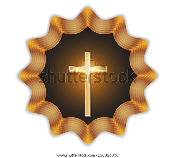 Religious Cross Labelvector Stock Vector (Royalty Free) 150026330