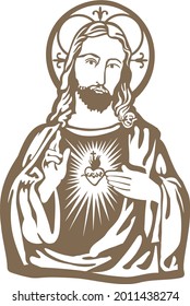 Religious Image Jesus Christ Vector Stock Vector (Royalty Free) 2011438274