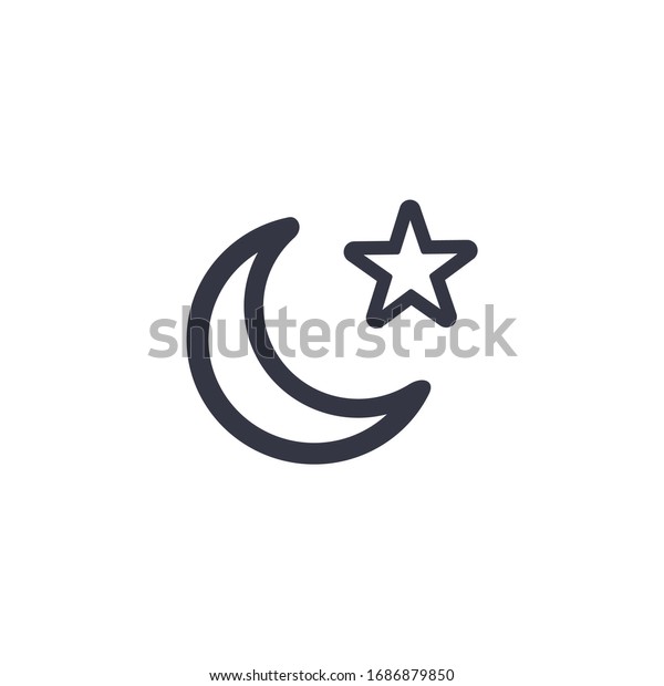 Religious Islamic Star Crescent Half Moon Stock Vector (Royalty Free ...