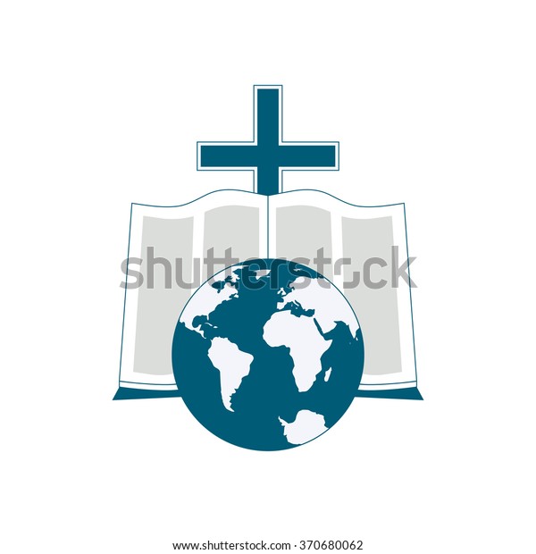 Religious Logo Symbolizes Bible Reading Around Stock Vector (Royalty ...