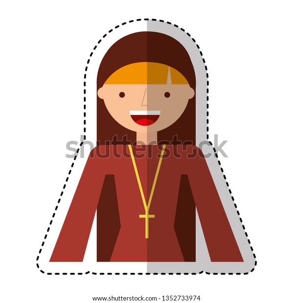 Religious Nun Avatar Character Stock Vector (Royalty Free) 1352733974