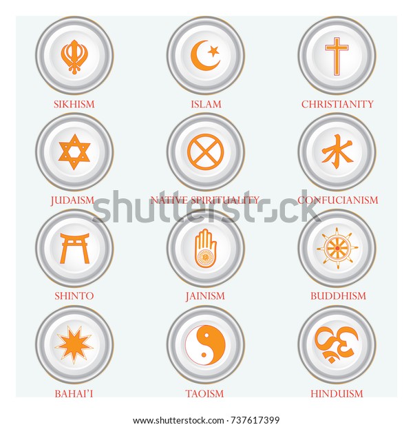 Religious Symbols Stock Vector (Royalty Free) 737617399 | Shutterstock