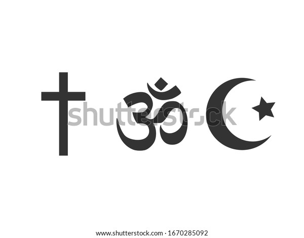 Religious Symbols Icon Set Vector Illustration Stock Vector (Royalty ...