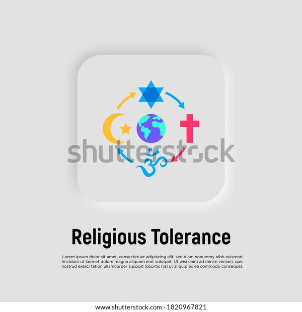 Religious Tolerance Flat Icon Interfaith Respect Stock Vector (Royalty ...