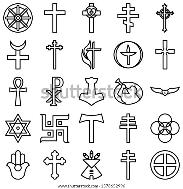 Religious Vector Icons Set Every Single Stock Vector (Royalty Free ...