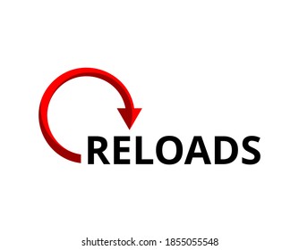 Reload Icon Reload Design On White Stock Vector (Royalty Free ...