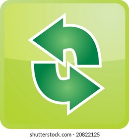 Reload Navigation Icon Glossy Button Square Stock Vector (Royalty Free ...
