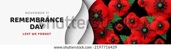 Remembrance Day Header Voucher Template Memorial Stock Vector (Royalty ...