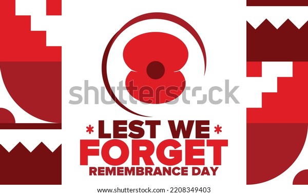 Remembrance Day Lest We Forget Remembrance Stock Vector (Royalty Free ...