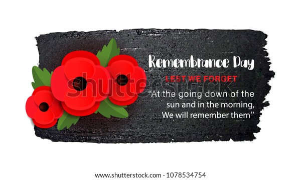 Remembrance Day Vector Poster On Hand Stock Vector (Royalty Free ...