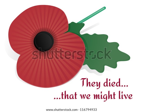 Remembrance Poppy Card Stock Vector (Royalty Free) 116794933 | Shutterstock