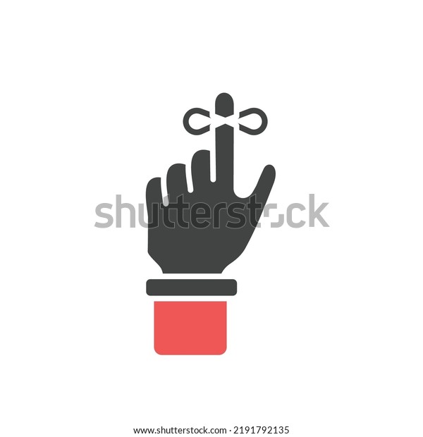 Reminder Hand String Tied Icons Symbol Stock Vector (Royalty Free ...