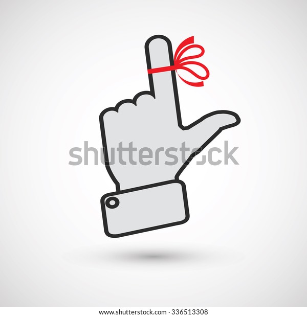 Reminder Icon Mans Hand Holds Finger Stock Vector (Royalty Free ...