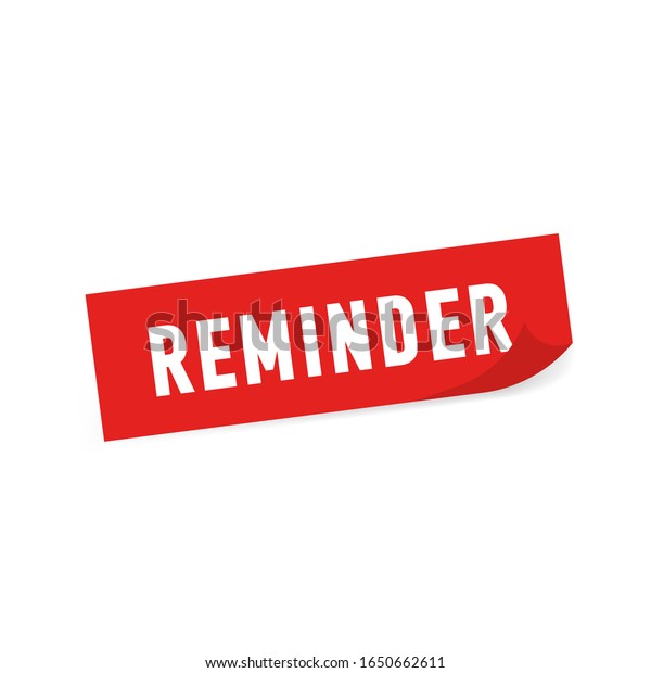 Reminder Square Sticker Vector Isolated On Stock Vector (Royalty Free ...