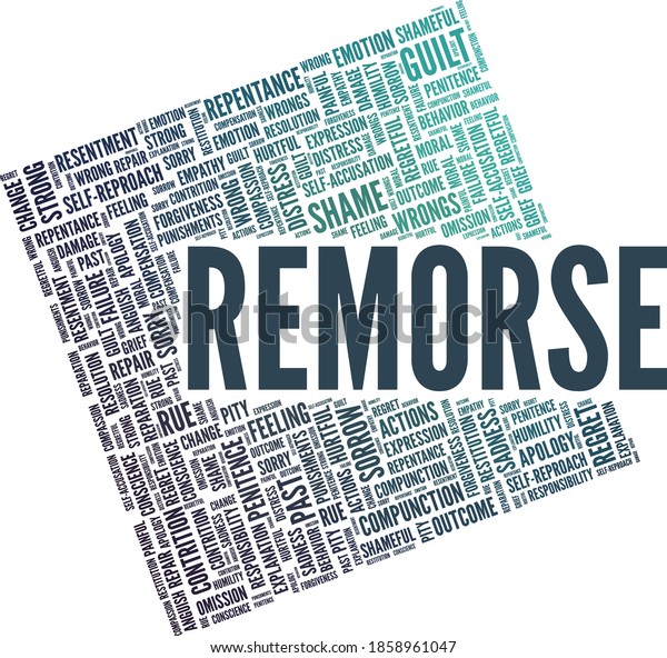 Remorse Vector Illustration Word Cloud Isolated: เวกเตอร์สต็อก (ปลอดค่า ...