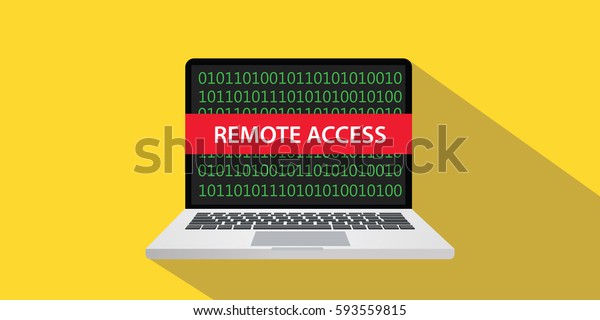Remote Access Concept Illustration Laptop Comuputer Stock Vector ...